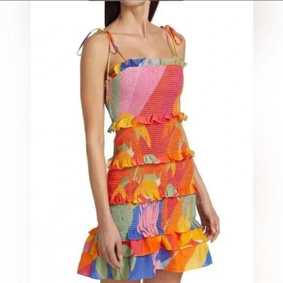 FARM Rio | Dresses | Farm Rio Tropical Sunset Smocked Dress | Poshmark